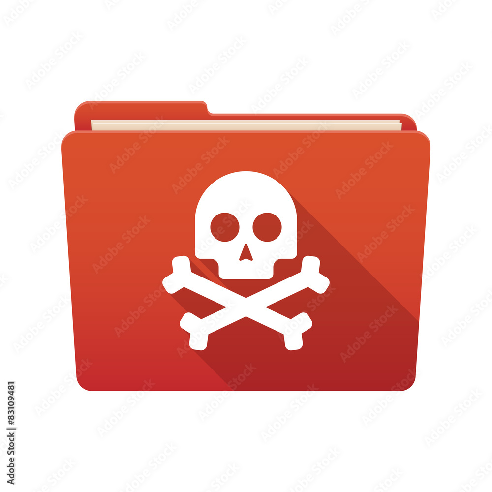 Folder icon with a skull Stock Vector | Adobe Stock