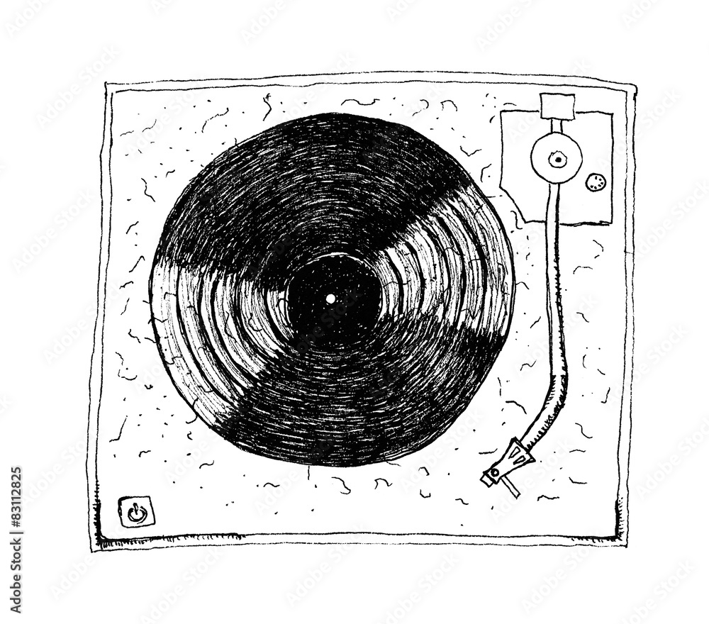 Record Player Drawing