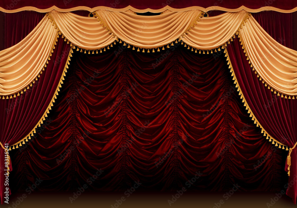 Red theater curtain Stock Photo | Adobe Stock