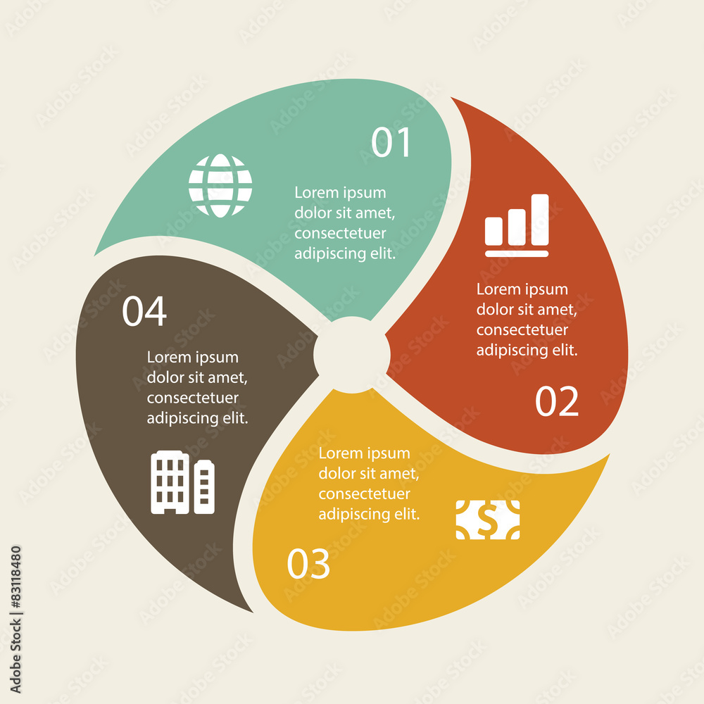 Vector infographic. Template for cycle diagram, graph, presentat Stock ...