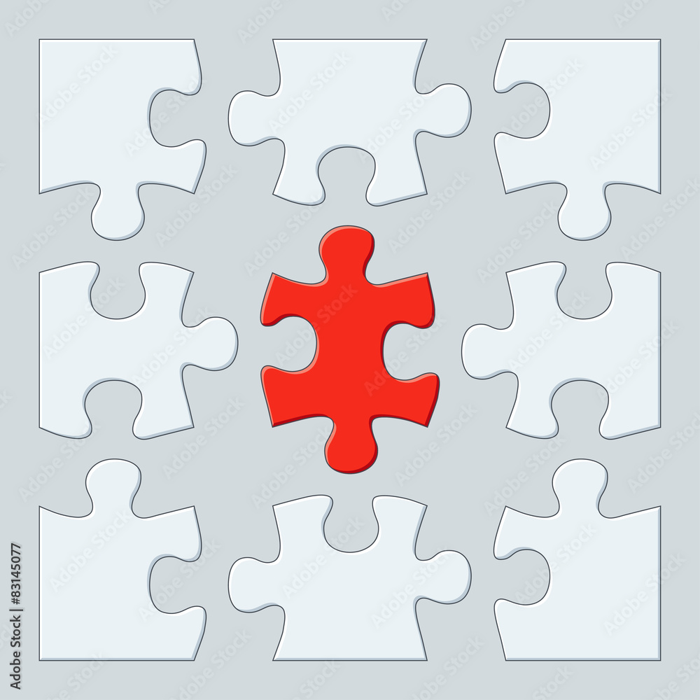 Nine puzzle pieces Stock Vector | Adobe Stock