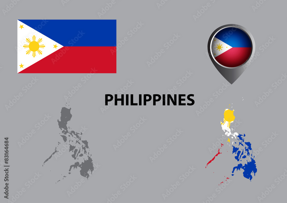 Map of Philippines and symbol Stock Vector | Adobe Stock