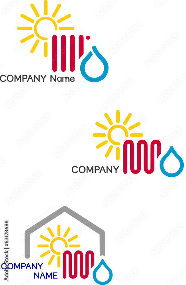 Heizung Sanitär Logo Stock-Vektorgrafik | Adobe Stock