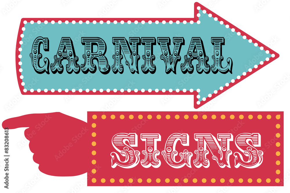 Carnival sign template direction signs Stock Vector | Adobe Stock