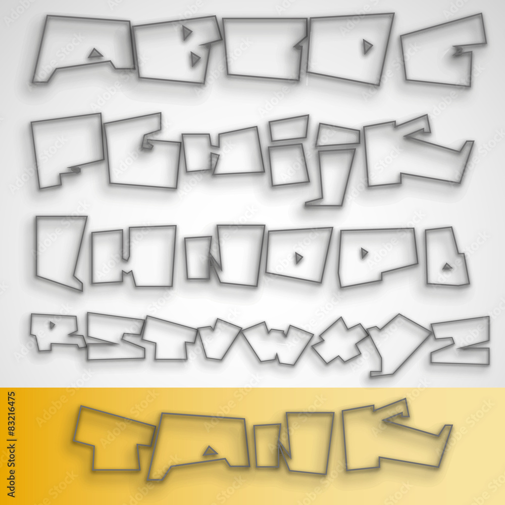 Transparent Graffiti font alphabet Stock Vector | Adobe Stock