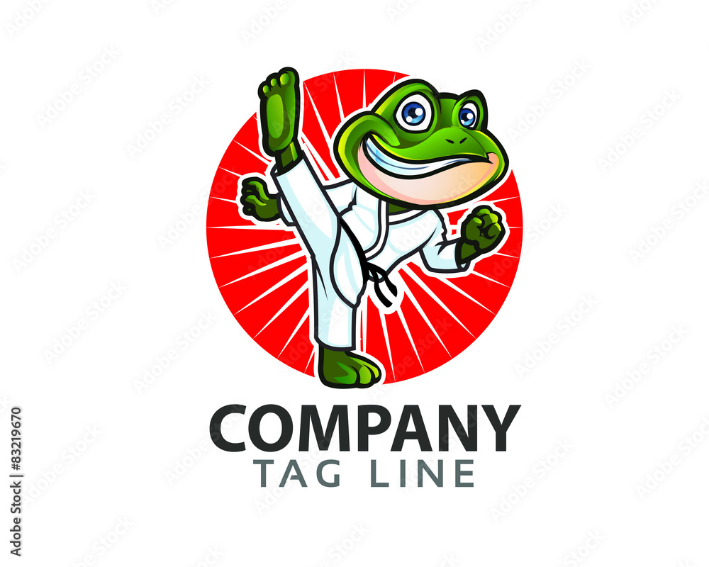 Taekwondo Frog Logo Stock Vector | Adobe Stock