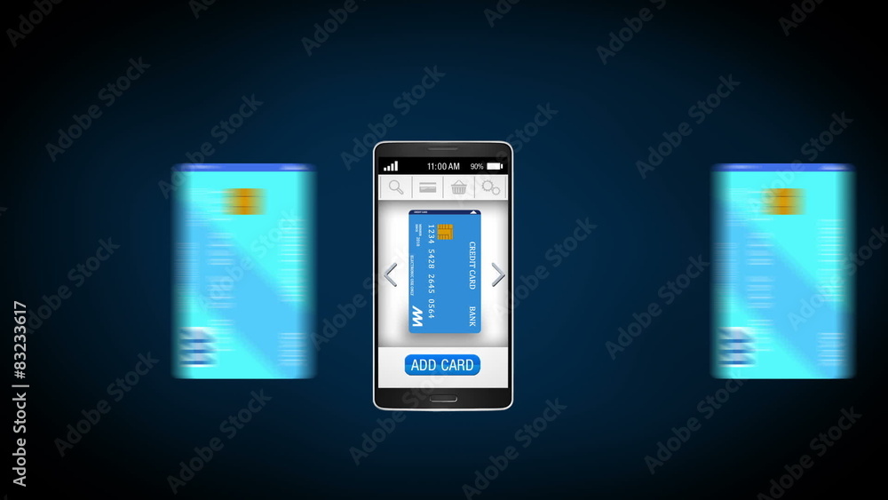 Credit card into smartphone, concept of mobile payment Stock Video ...