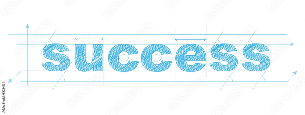 SUCCESS technical lettering Stock Vector | Adobe Stock
