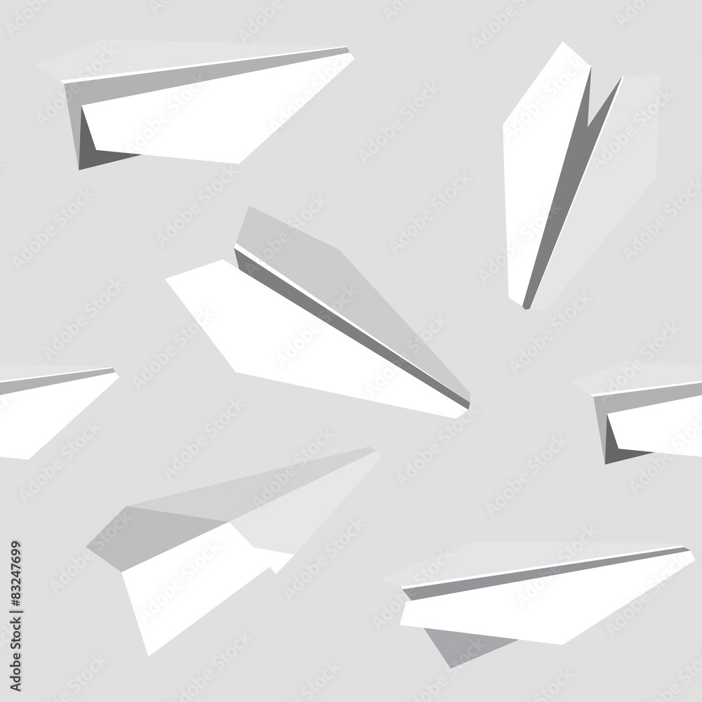 pattern seamless texture of a paper airplane toy origami white o Stock ...