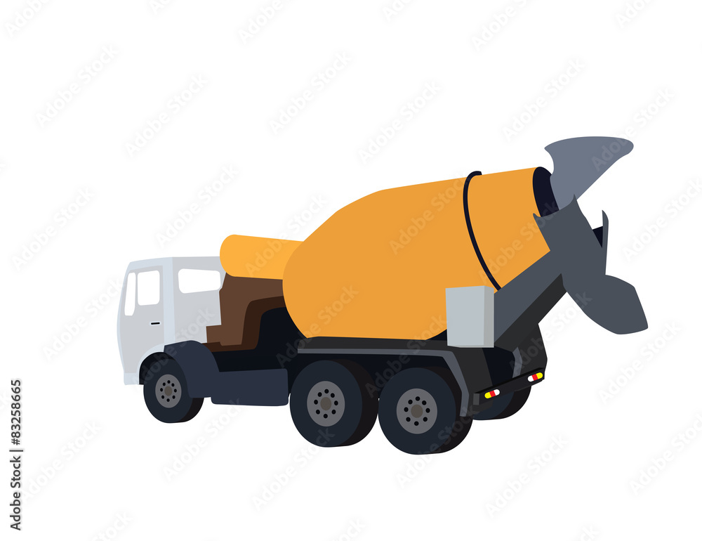 Machine Concrete Pump. Vector Illustration. Stock Vector | Adobe Stock