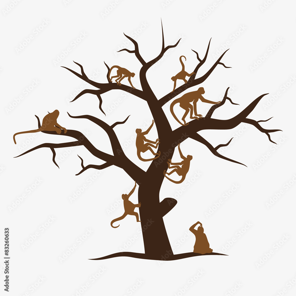 Monkey In A Tree Clipart
