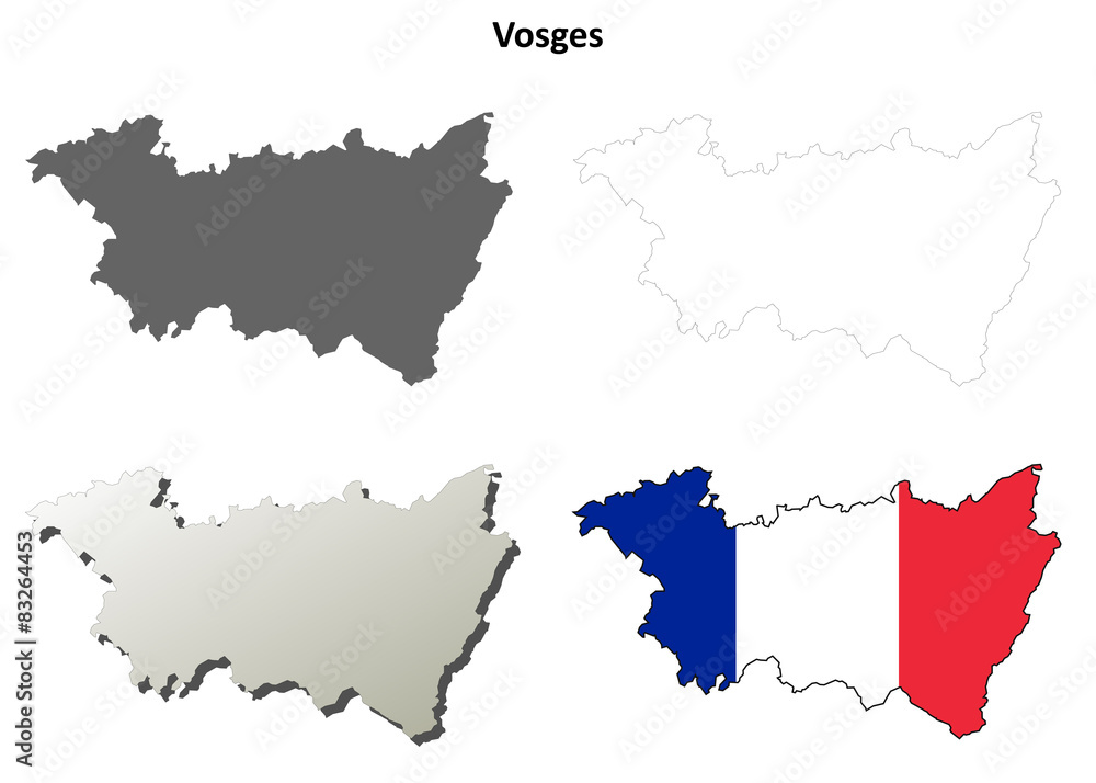 Vosges (Lorraine) outline map set Stock Vector | Adobe Stock