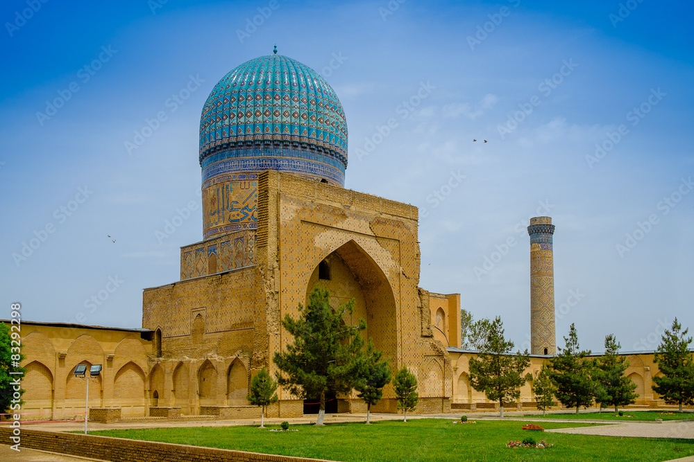 Bibi-Khanym mosque, Samarkand, Uzbekistan. UNESCO. Stock Photo | Adobe ...