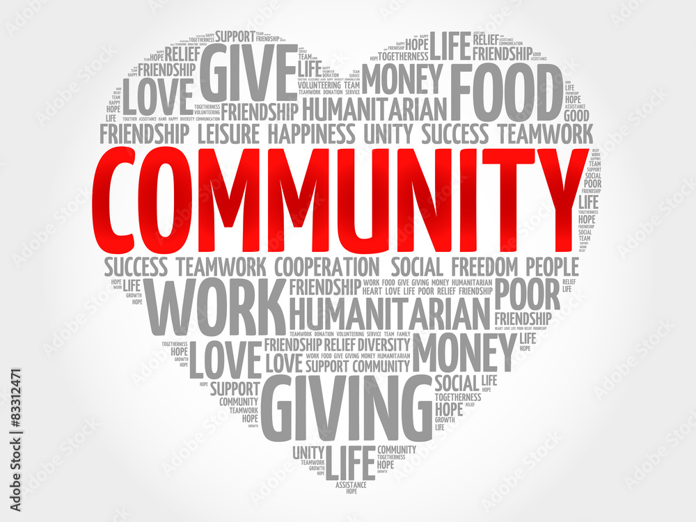 Community word cloud, heart concept Stock Vector | Adobe Stock