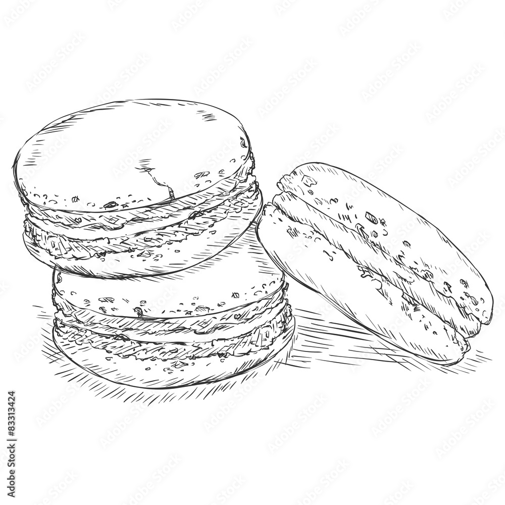 Vector Sketch Macarons. Macaroni Sweets. Stock Vector | Adobe Stock
