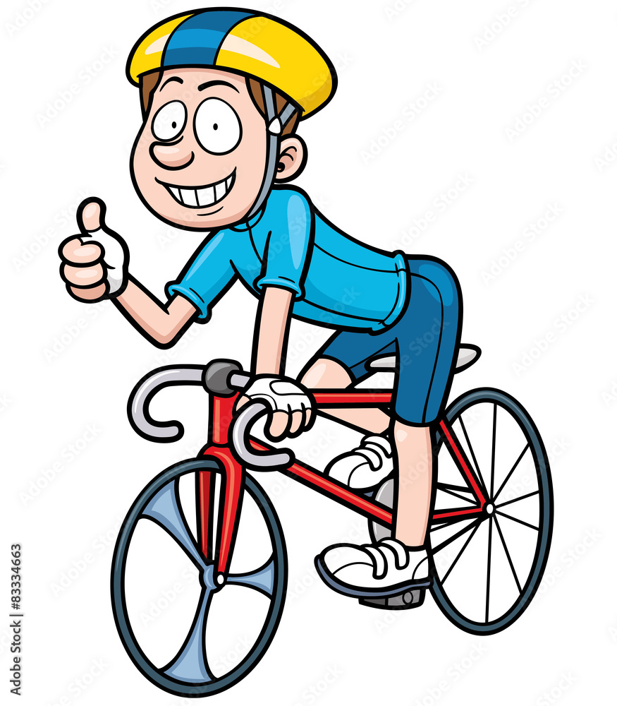 Vector illustration of Cartoon Cyclist Stock Vector | Adobe Stock
