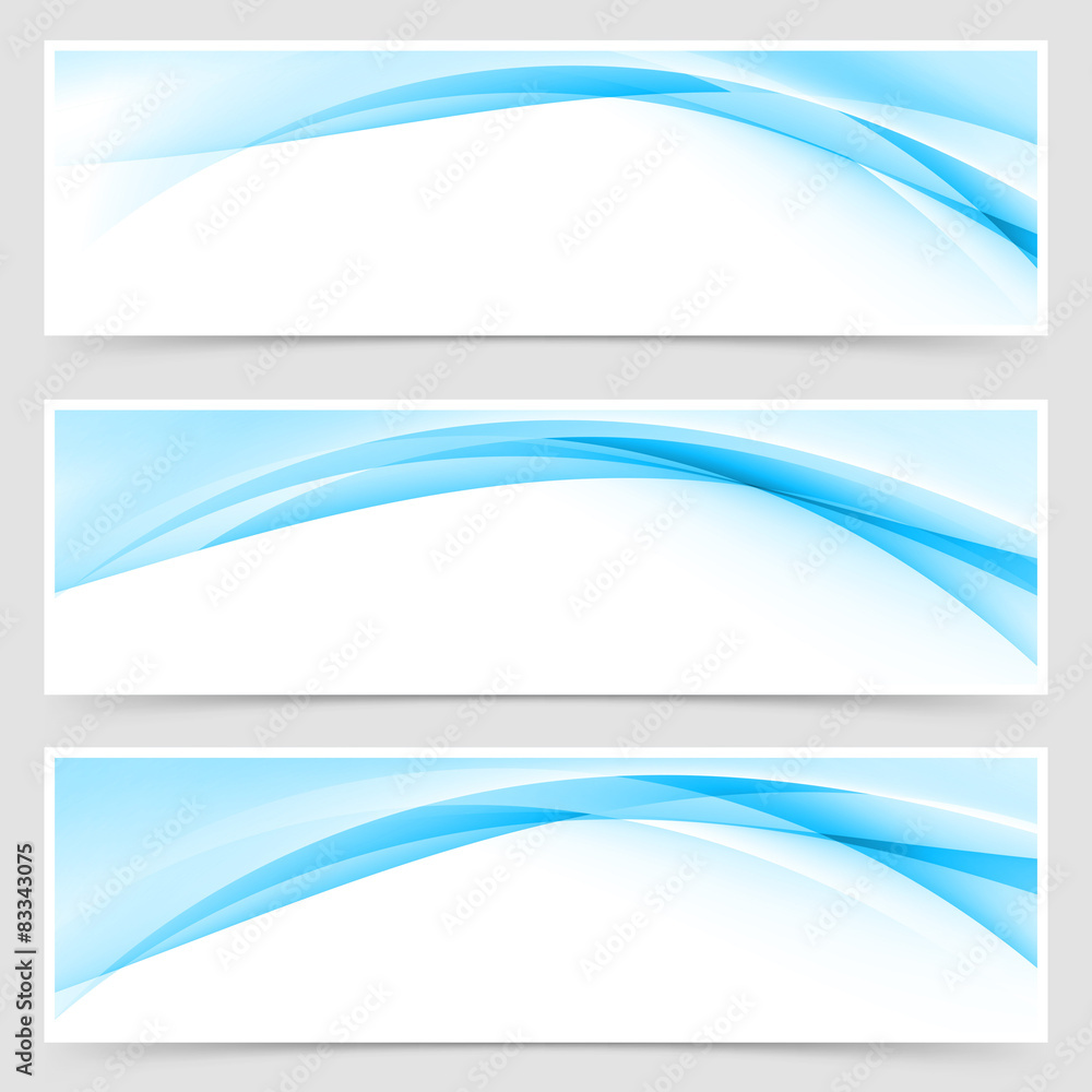 Soft blue wave border template header set Stock Vector | Adobe Stock
