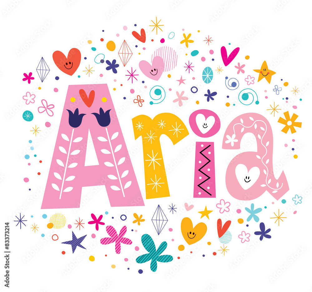 Aria - female given name Stock Vector | Adobe Stock