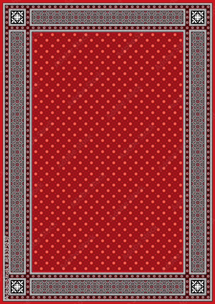 Frame & Border with Red Background in sindhi ajrak style Stock Vector ...