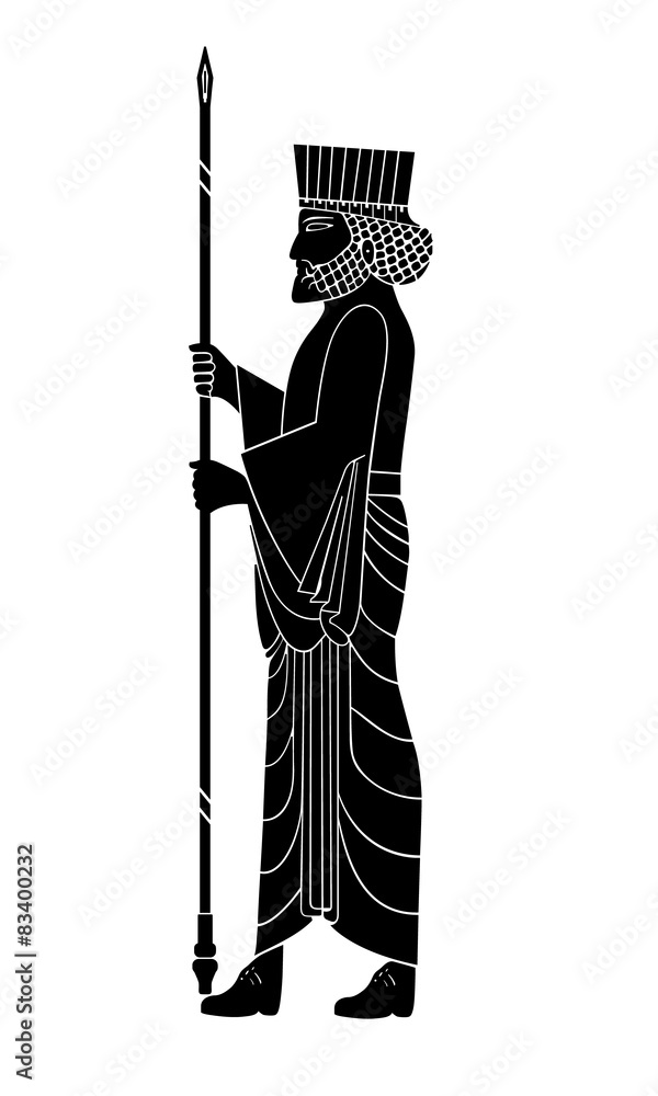 Persepolis Soldier Silhouette Stock Vector | Adobe Stock