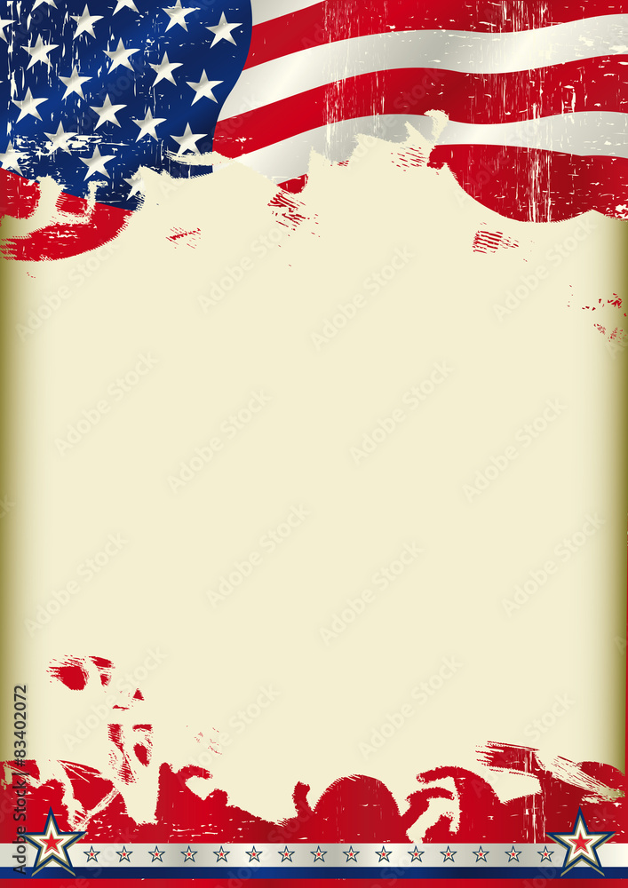 American poster waving flag background Stock Vector | Adobe Stock