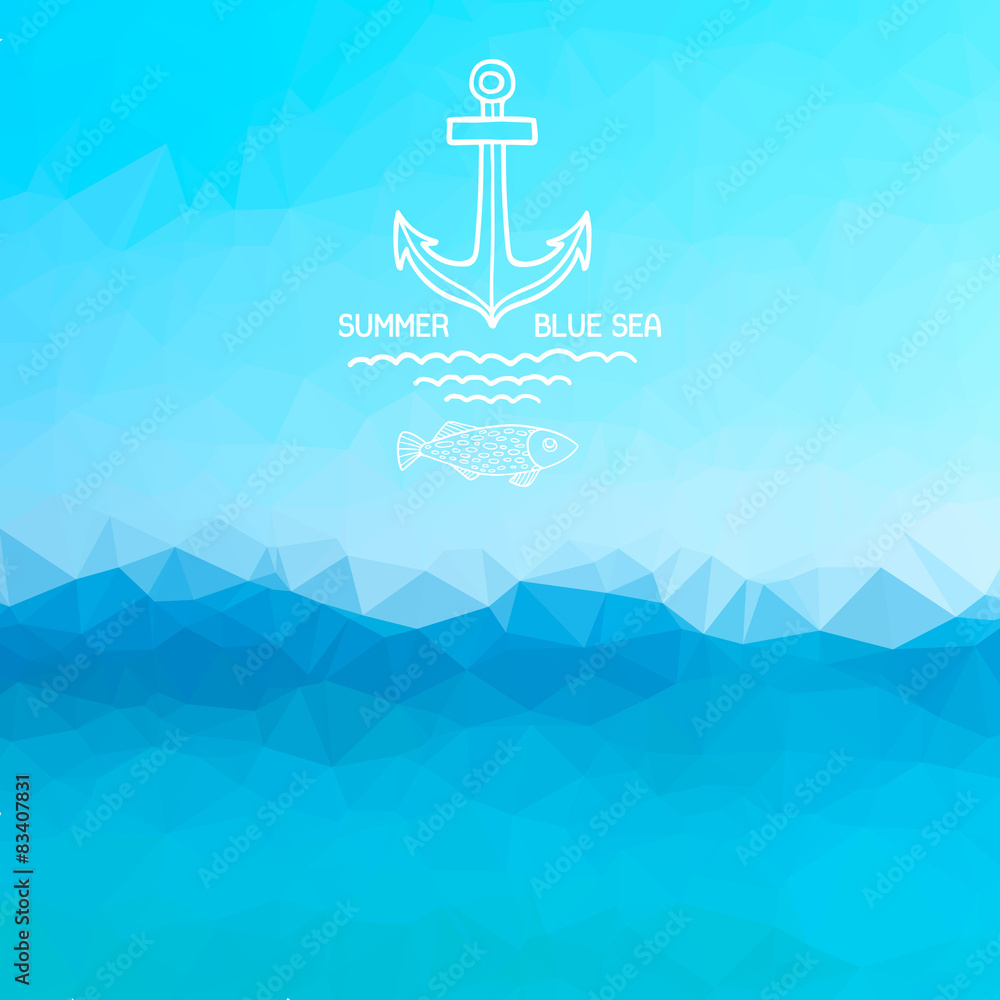 Abstract polygon background. Blue sea background with a pattern Stock ...