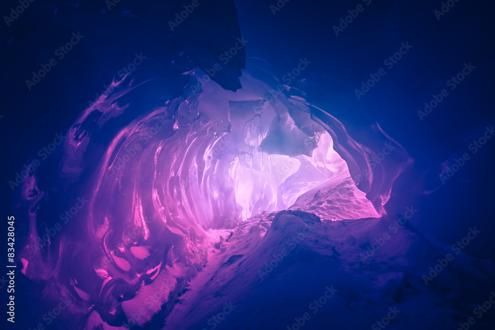 Violet Ice cave in Antarctica Stock Photo | Adobe Stock
