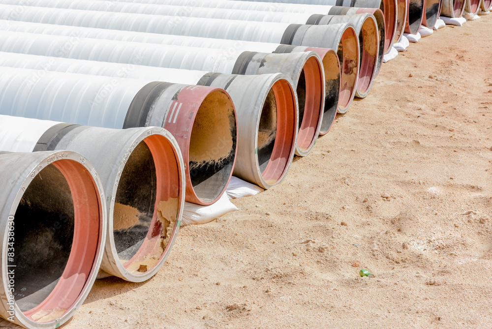Drainage Pipes, Large Sewage Treatment Stock Photo | Adobe Stock