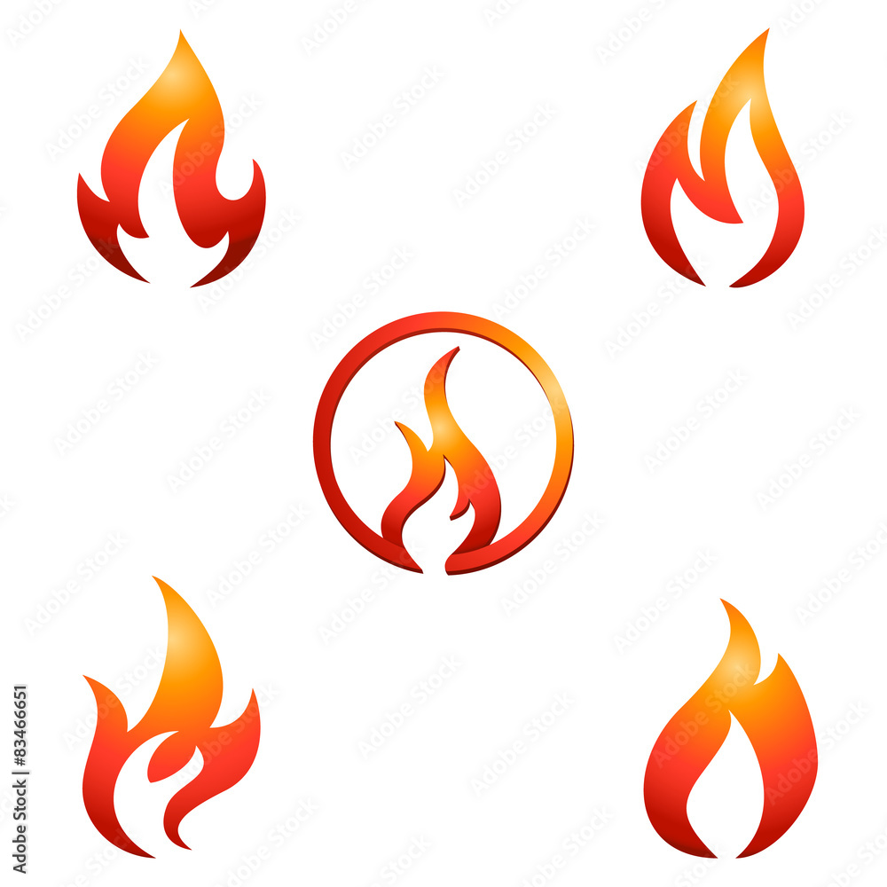 Feuer und Flamme - Symbole / Zeichen Stock Vector | Adobe Stock