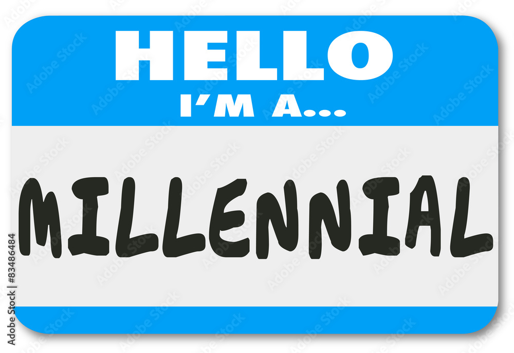 Hello I'm a Millennial Words Name Tag Sticker Stock Illustration ...