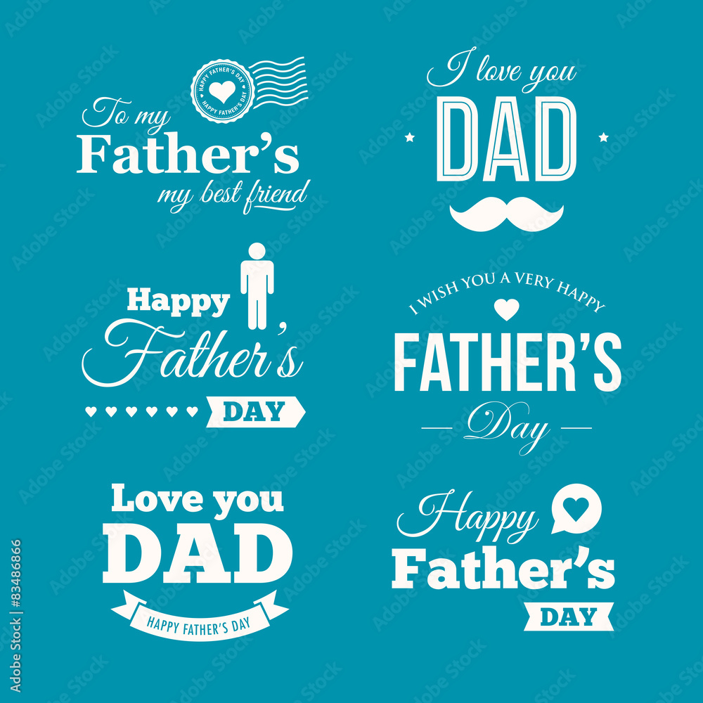 Happy fathers day logo, badge, signs and symbol Stock Vector | Adobe Stock