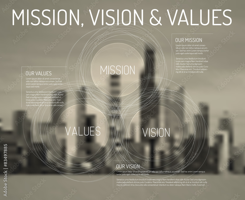 Mission, vision and values diagram Stock Vector | Adobe Stock
