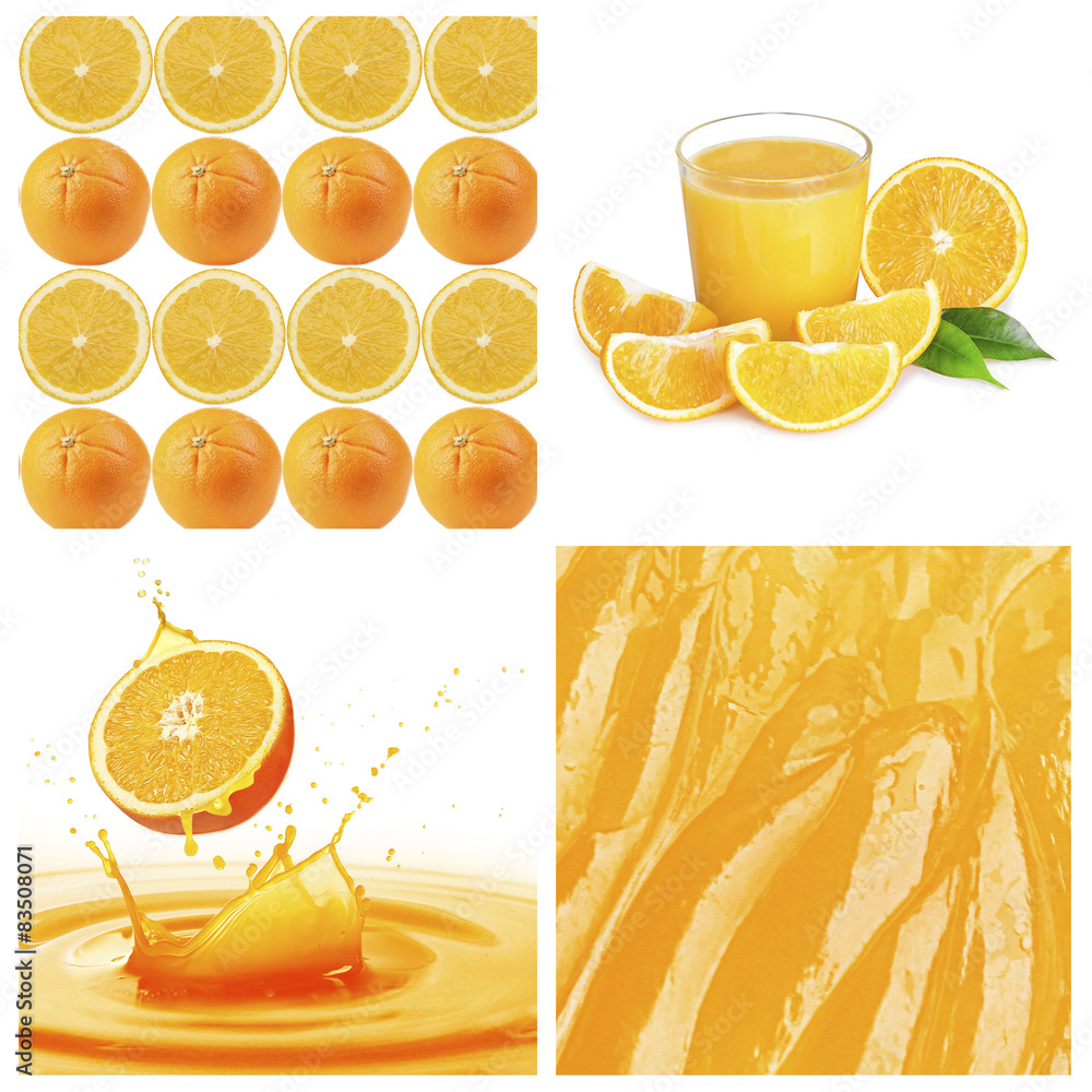 Collage of images with orange Stock Photo | Adobe Stock