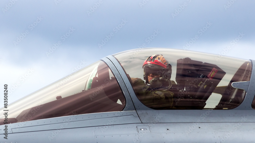 Pilot in the cockpit of a fighter jet Stock Photo | Adobe Stock