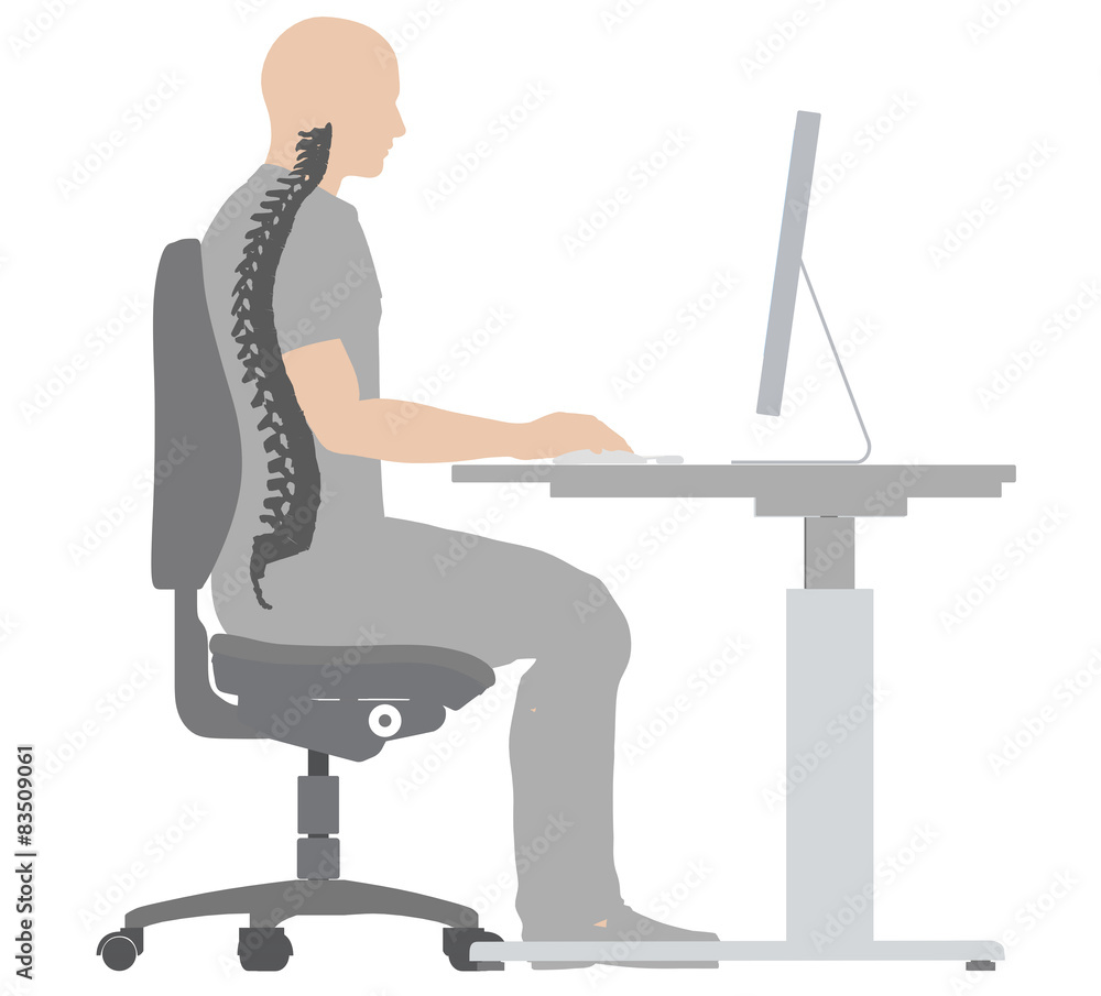 Richtige Sitzposition, Illustration Stock Illustration | Adobe Stock