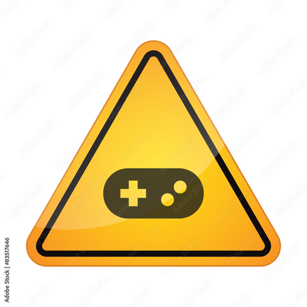Danger signal icon with a game pad Stock Vector | Adobe Stock