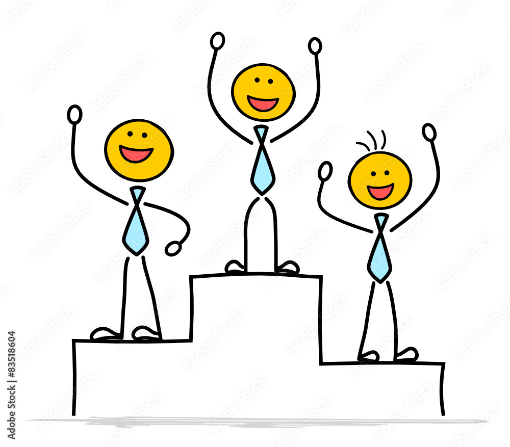 Strichmännchen Siegertreppchen Stock Vector | Adobe Stock