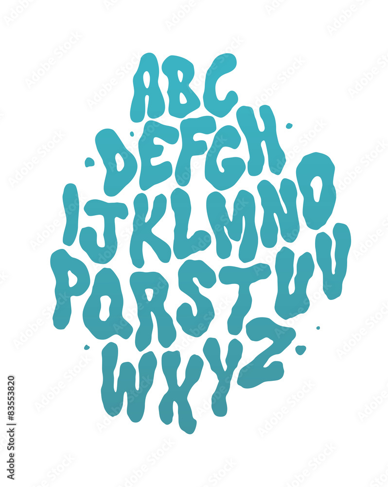 Abstract Water Font Vector Alphabet Stock Vector Adobe Stock