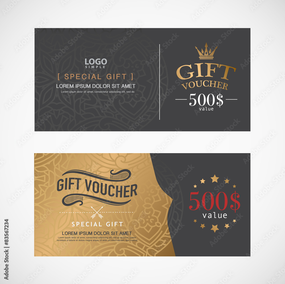 Voucher template with premium modern design template. vector Stock ...