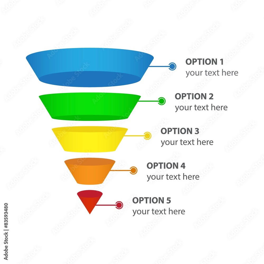 Vector Infographic of Sales or Conversion Funnel Stock Vector | Adobe Stock