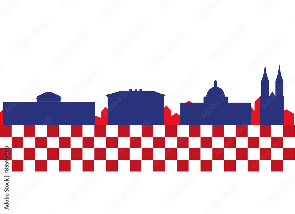 Zagreb skyline silhouette. Vector illustration. Stock Vector | Adobe Stock