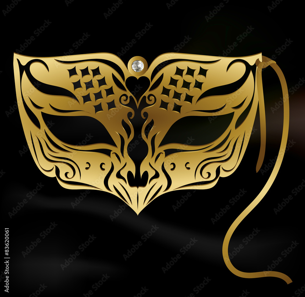 Golden Mask Stock Vector | Adobe Stock