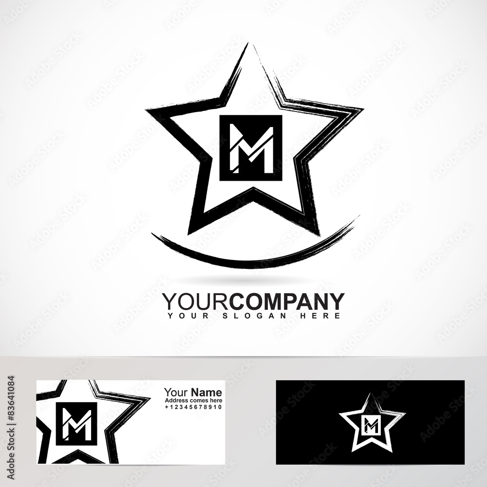 Grunge star letter M logo Stock Vector | Adobe Stock