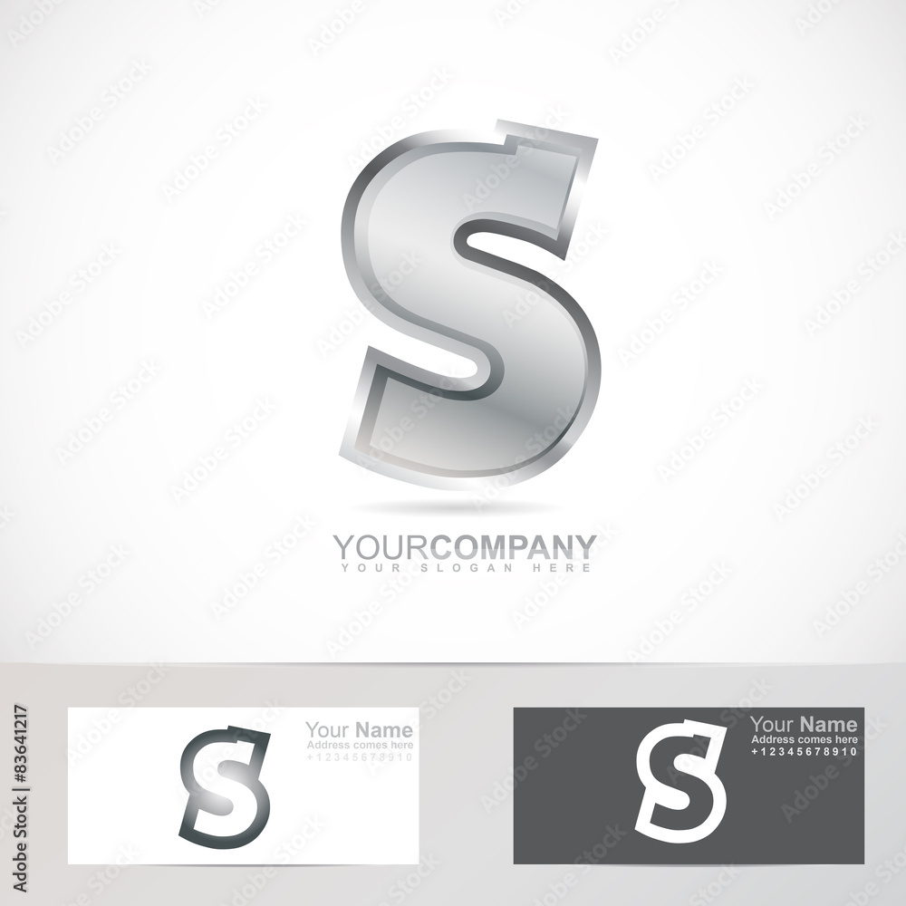 Silver metal letter S logo Stock Vector | Adobe Stock