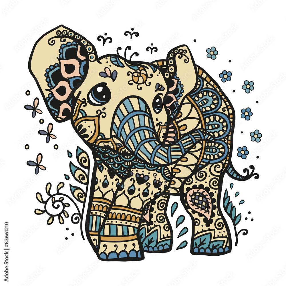 Vector Illustration of a mandala elephant Stock Vector | Adobe Stock