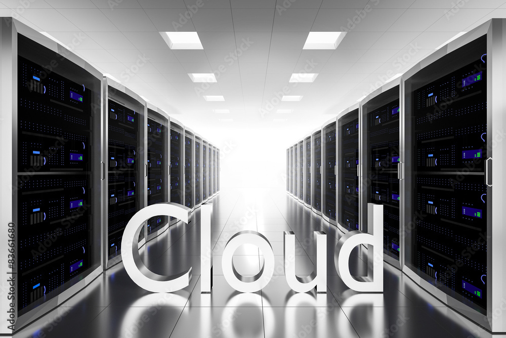 large server room datacenter cloud symbol illustration Stock ...