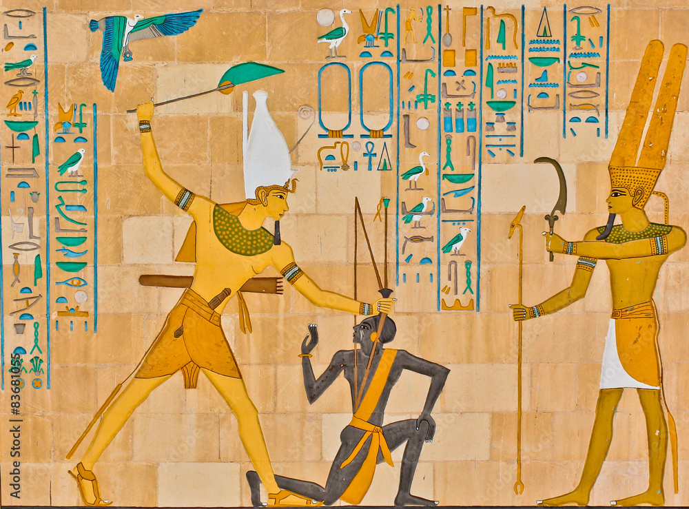 Pharaonic Art/Ancient Egyptians hieroglyphic carving & paintings Stock ...
