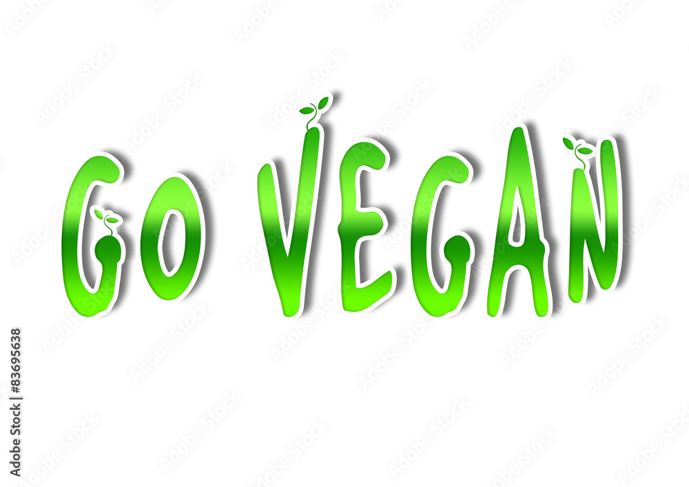 Go Vegan Sticker Stock-Illustration | Adobe Stock