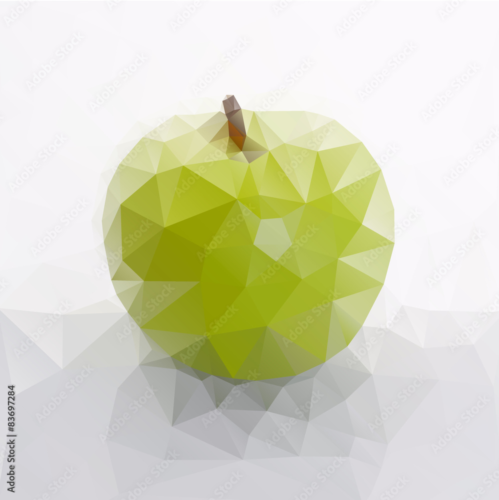 Colorful abstract geometric green apple vector. Illustration. Stock ...