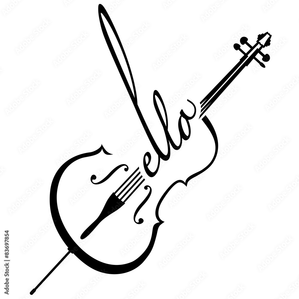 Cello als Logotype Stock-Vektorgrafik | Adobe Stock